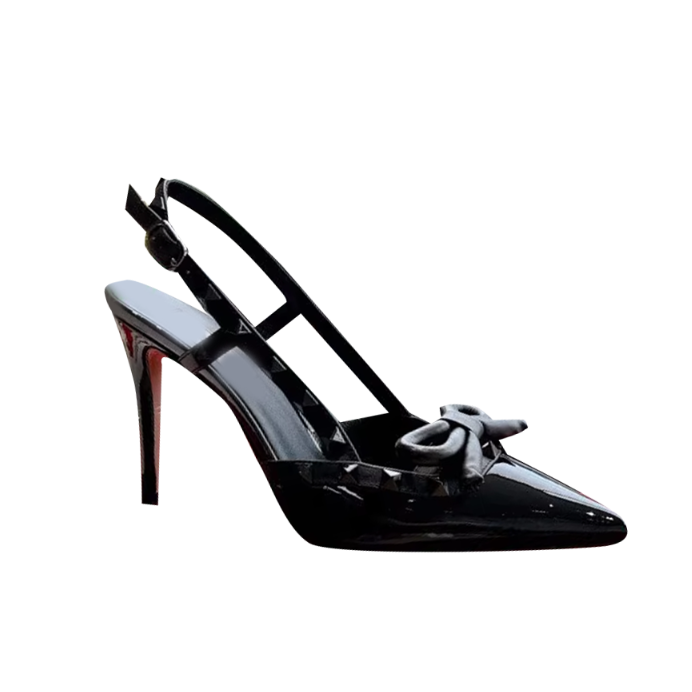 Black DALVA Studded High Heel Sandals - 10cm | i The Label – I The Label