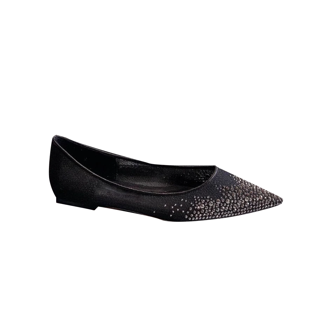Black FUITA Diamante Flats | i The Label – I The Label