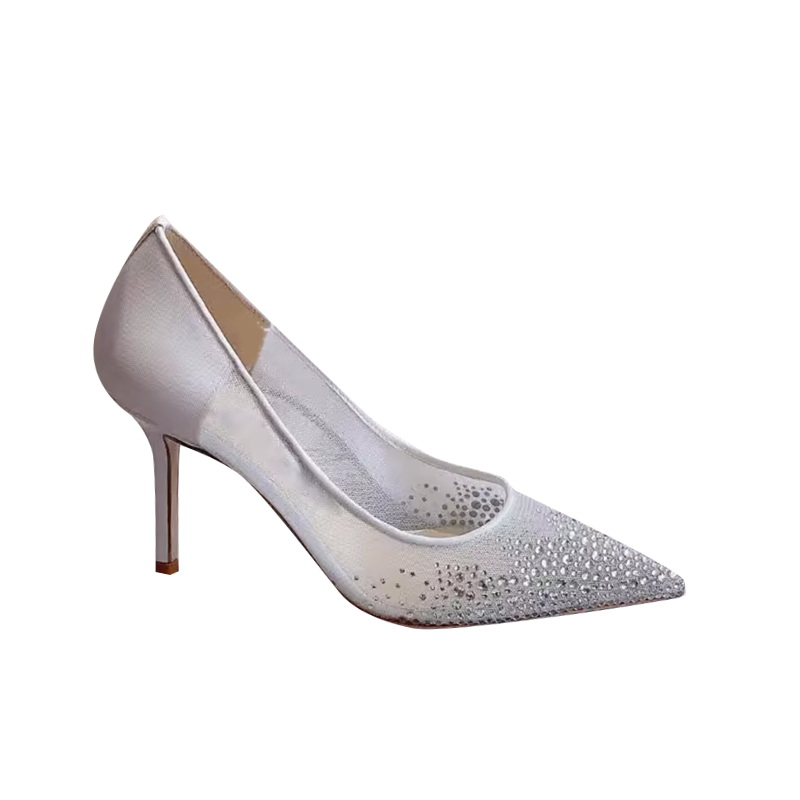 White FUITA Diamante High Heel Pumps | i The Label – I The Label