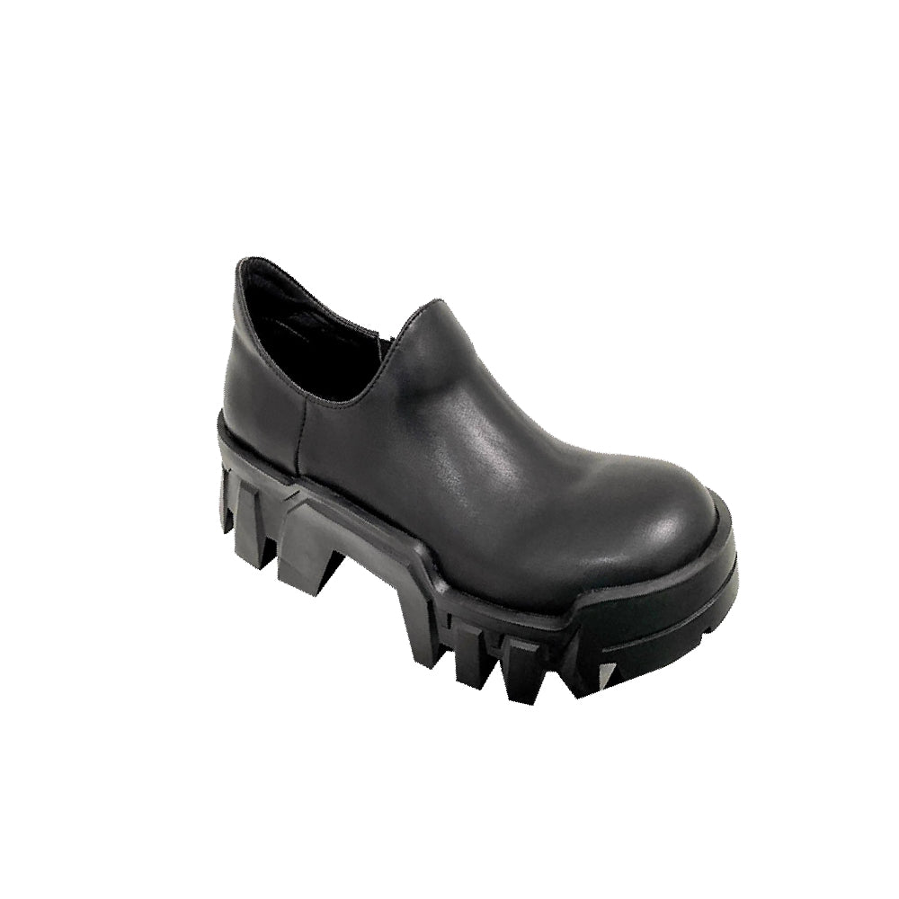 Black KUSEV Leather Platform Oxfords | i The Label – I The Label