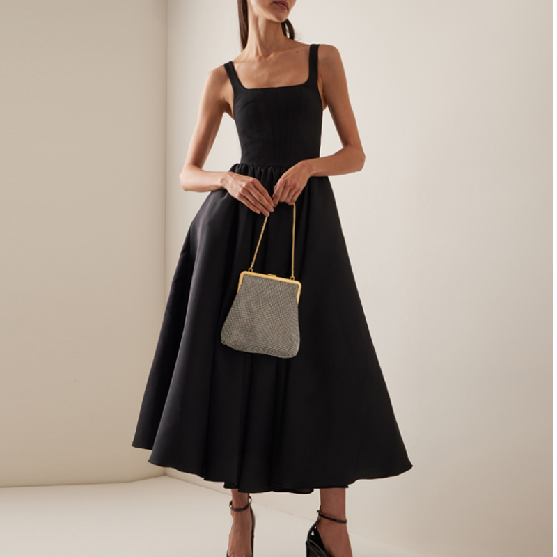 Black LAKAV Fold Hem Evening Dress Gown | i The Label – I The Label