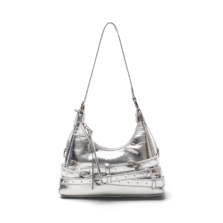 Silver LORIC Buckled Cross Body Bag | i The Label – I The Label