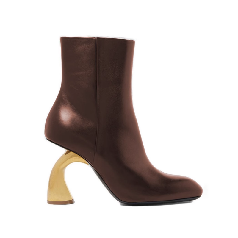 Pewter Grey MULKA Metal Heel Ankle Boots | i The Label – I The Label