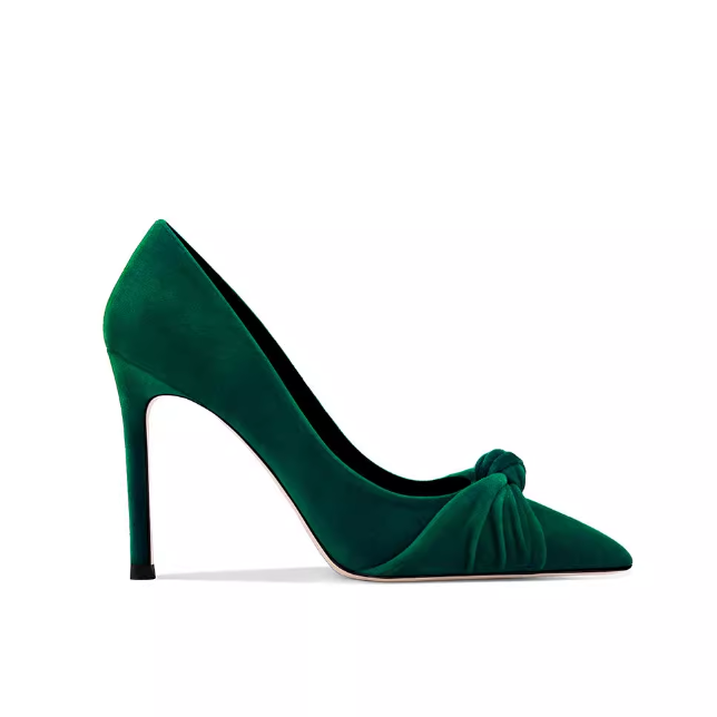 Green ROBIV Fold Detailed High Heel Pumps - 10cm | i The Label – I The ...