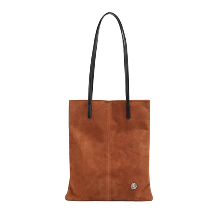 Brown RONAD Suede Tote Bag | i The Label – I The Label