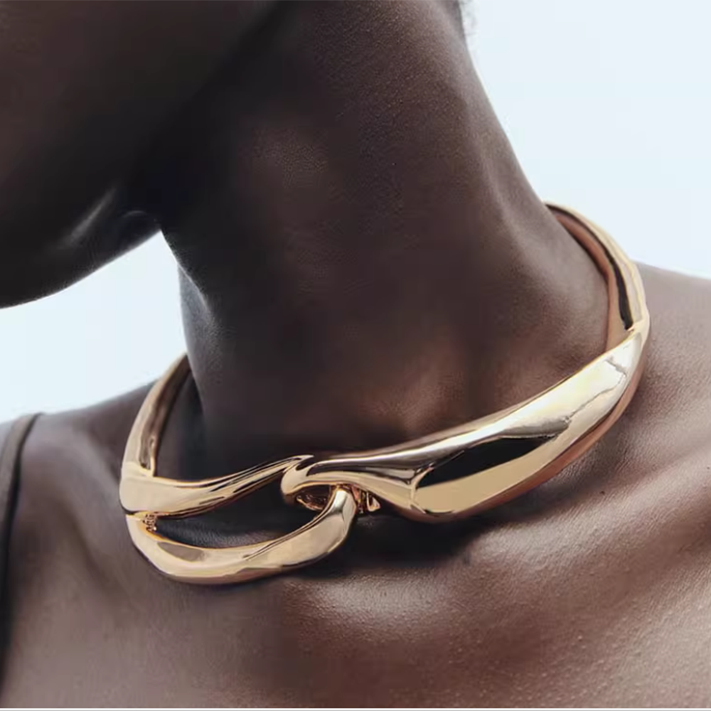 Gold SEVTB Cut Out Metal Choker | i The Label – I The Label