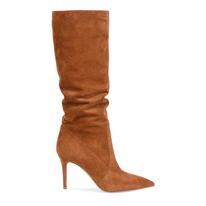 Brown SIDEL Stiletto Heel Knee High Boots | i The Label – I The Label