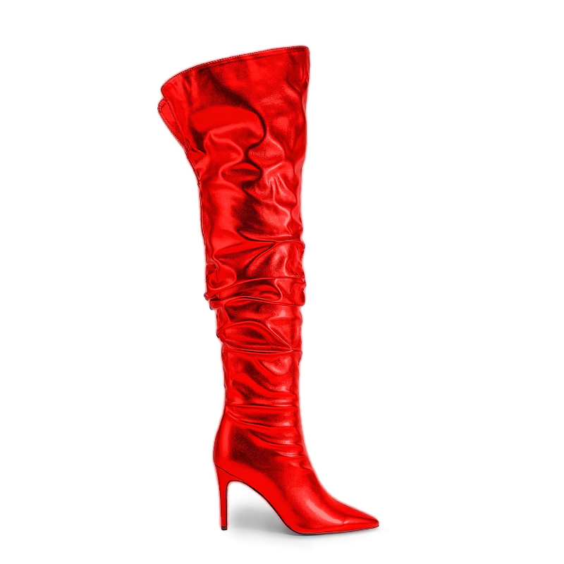 Red SIMBA Stiletto High Heel Over The Knee Boots | i The Label – I The ...