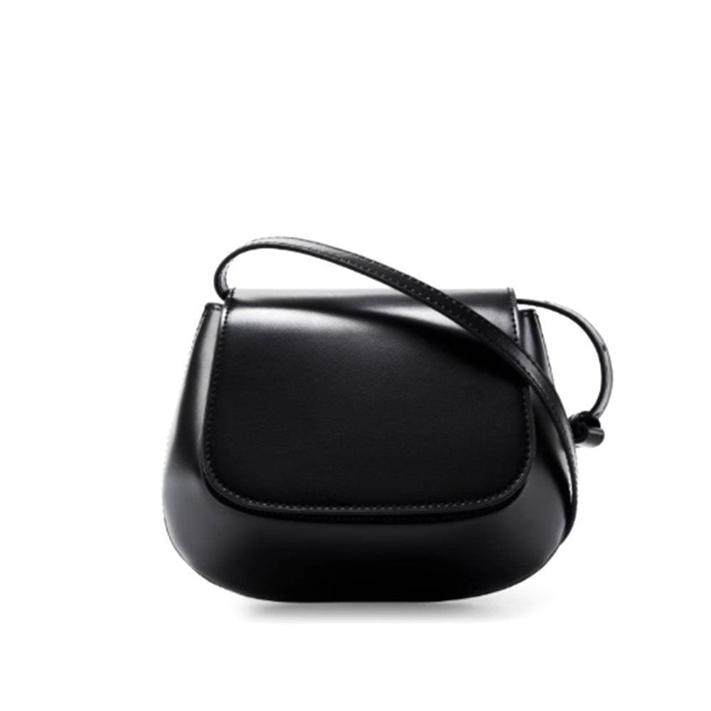 Black SULDA Leather Cross Body Bag | i The Label – I The Label