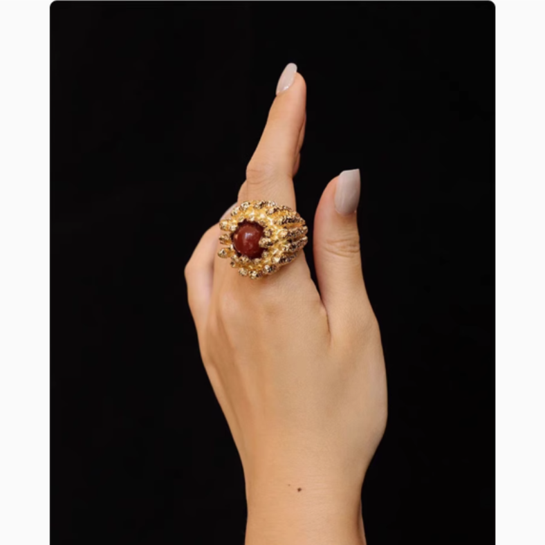 Gold TALCO Gem Opening Ring | i The Label – I The Label