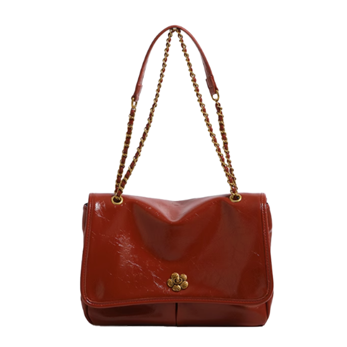 Red ZELDA Metal Lock Cross Body Bag - Large | i The Label – I The Label