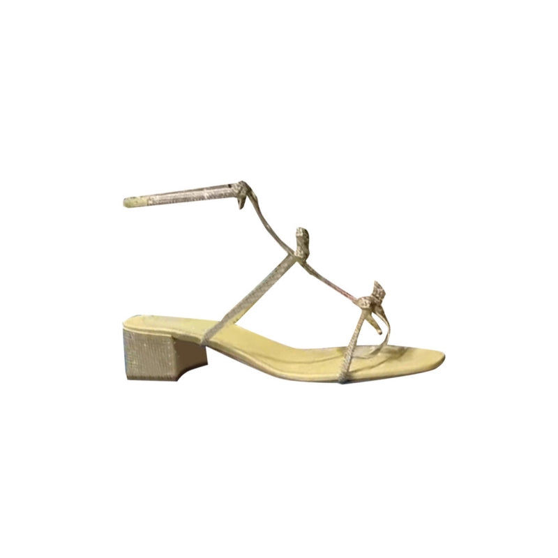 Yellow ROTTI Diamante Bow Flat Sandals| i The Label – I The Label