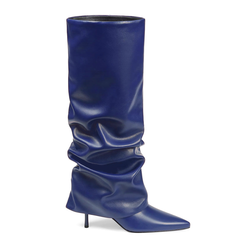 Blue CHUMY Leather Knee High Boots | i The Label – I The Label