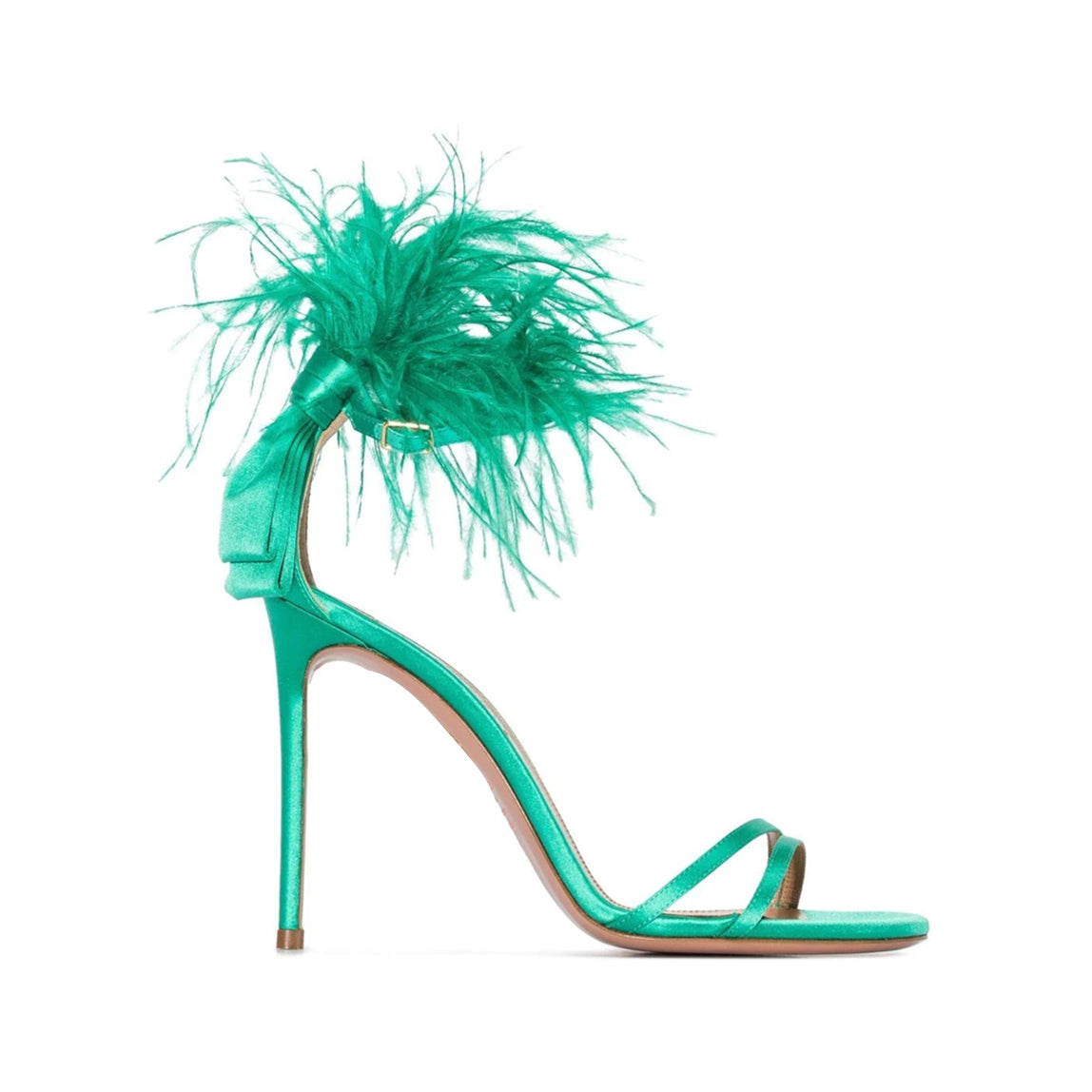 Green DEARI Feather High Heel Sandals - 9.5cm | i The Label – I The Label