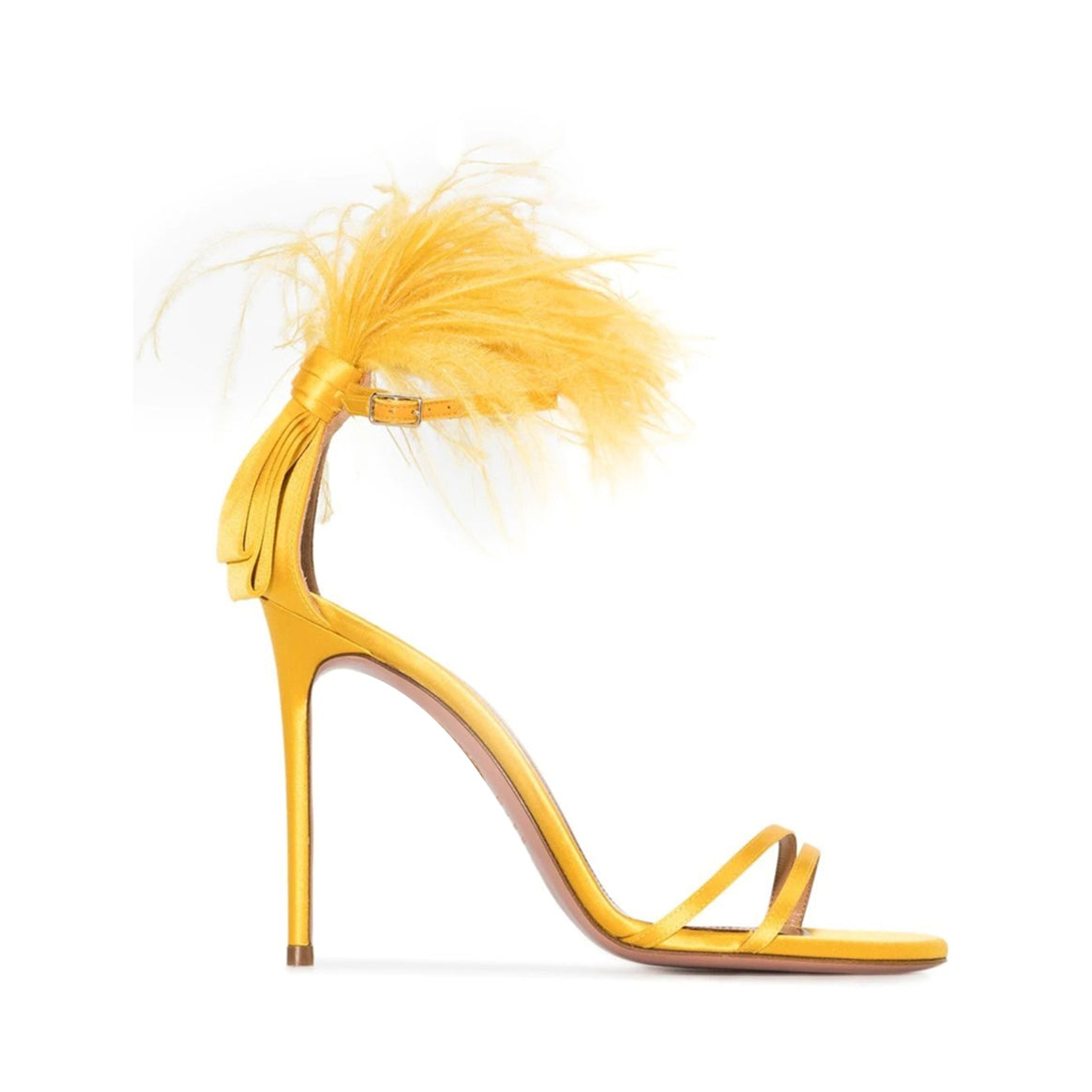 Yellow DEARI Feather High Heel Sandals - 9.5cm | i The Label – I The Label