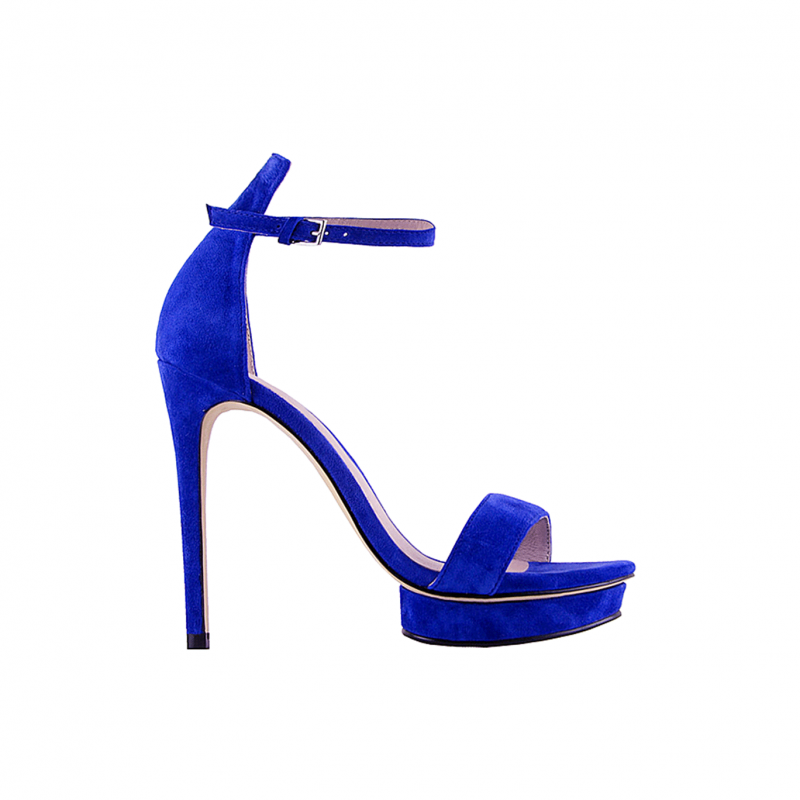 Azure Blue KULMA Platform Suede High Heel Sandals - 12cm | i The Label ...