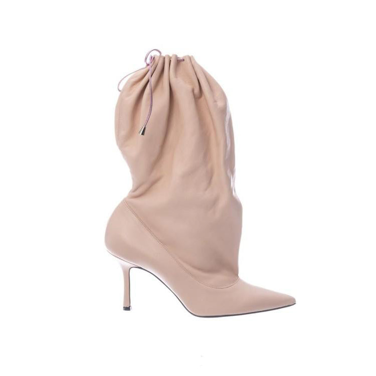 Khaki MILXN Draw-String High Heel Knee High Boots | i The Label – I The ...