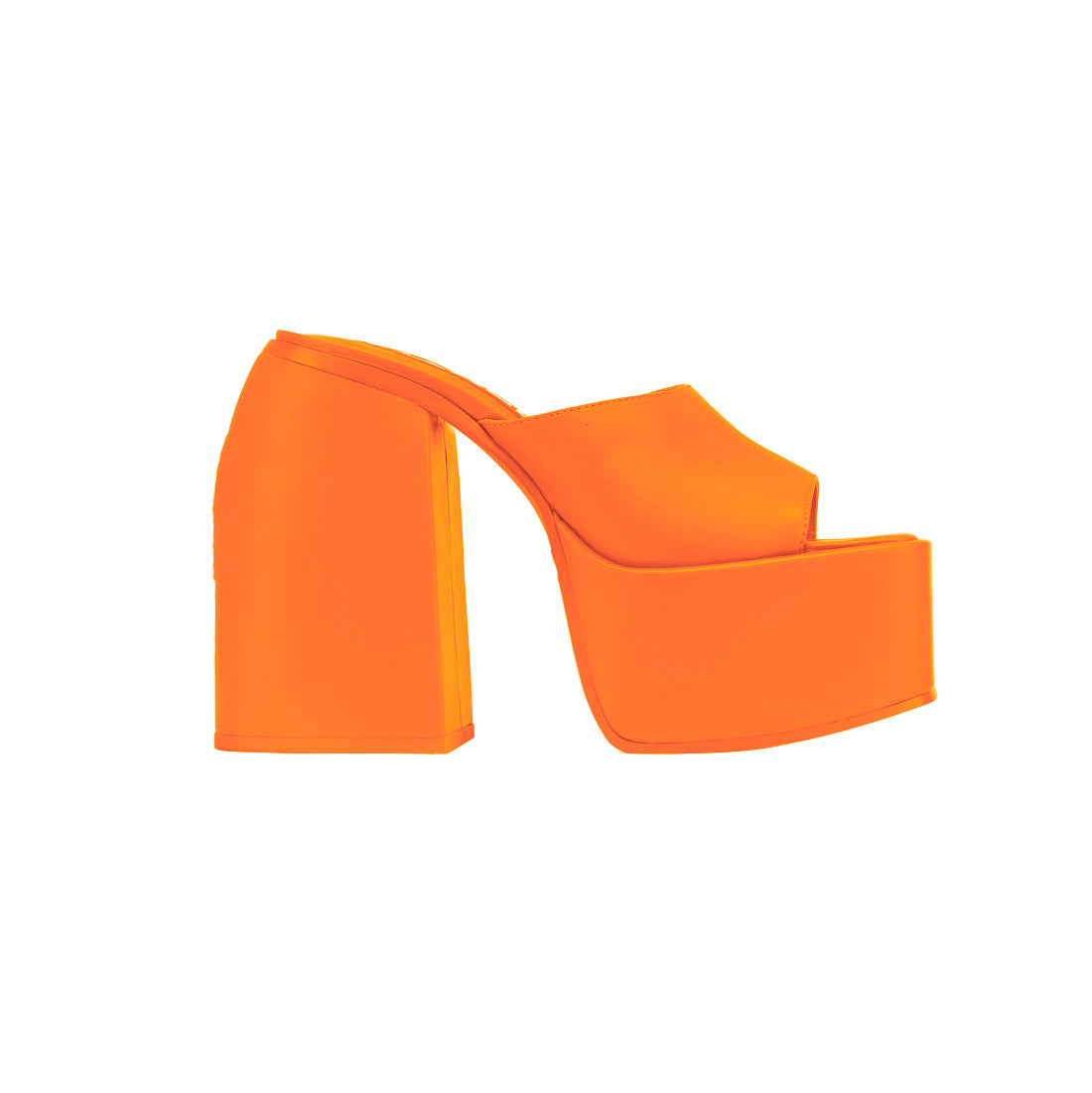 Orange MOCRE Block Heel Platform Mules Sandals | i The Label – I The Label